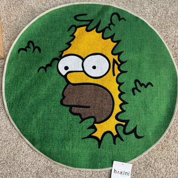 Simpson Illustration Rug, Homer Hideout Round Rug Fun and Playful Home ...