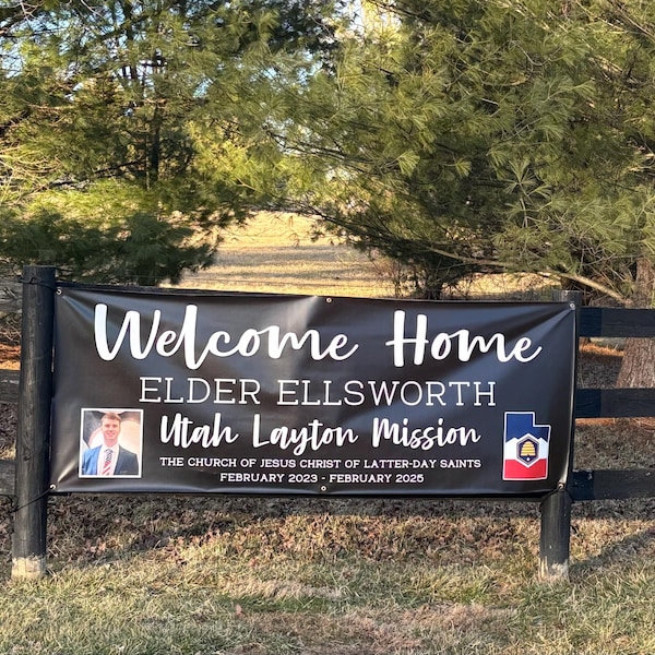 Personalized Welcome Home Missionary Banner – Custom Colors & Photos ...