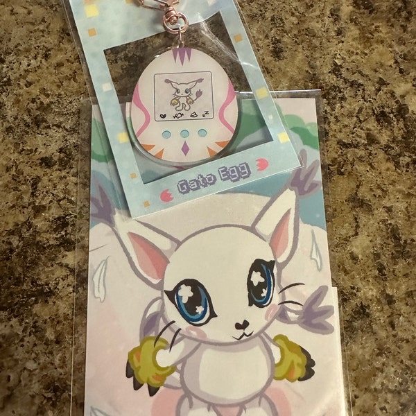 Digi Egg - Digitama Tamogatchi Acrylic Charm Keychains (double-sided ...