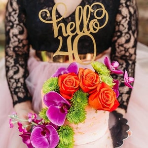 Hello 80 Years 80th birthday Cake Topper Happy 80th Cake | Etsy