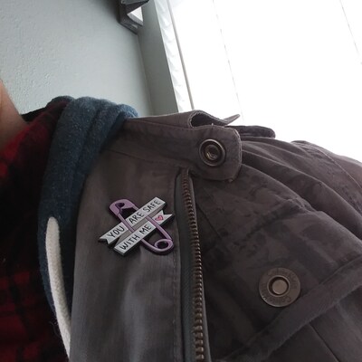 Safe With Me Safety Pin Enamel Lapel Pin / Buy 3 Pins Get 1 Free With ...