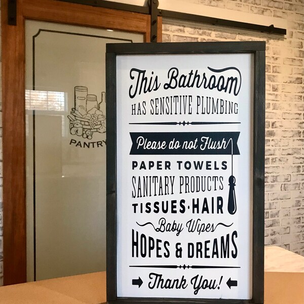 SVG Bathroom Sign Sensitive Plumbing - Do Not Flush Hopes & Dreams ...