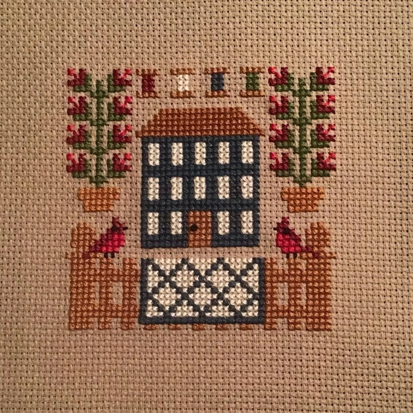 4x4 Irish Quilt Saltbox Prim House Crossstitch Pattern Instant Download ...