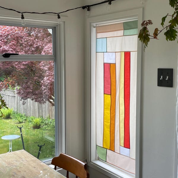 Blossom Stained Glass-inspired Pojagi Window Shade (custom Sizing) - Etsy