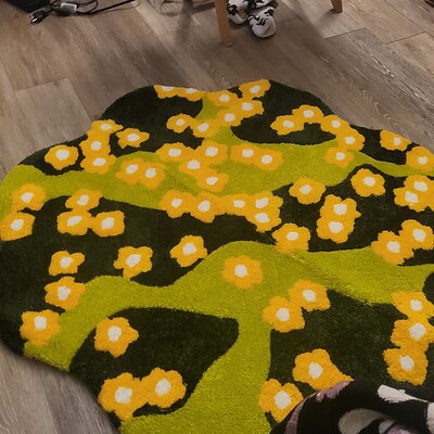 Frog Tufted Rug, Handmade Tufted Rug, Handmade Nursery Frog Rug, Home ...
