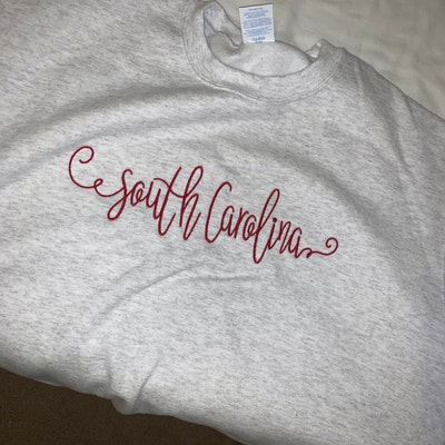 Embroidered State Name Crew Neck Sweatshirt State Pride Stitched ...