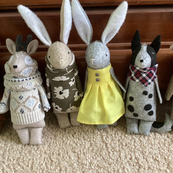 Bunny Rabbit Sewing PATTERN PDF, Stuffed Toys Tutorial, Animals Soft ...