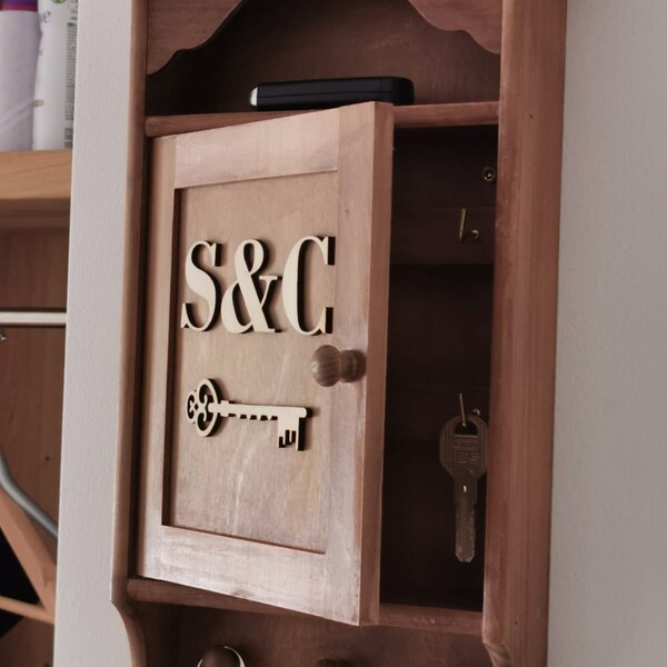 Wooden Key Box, Box Storage Cabinet, Key Organizer, Key Holder, Key Box ...