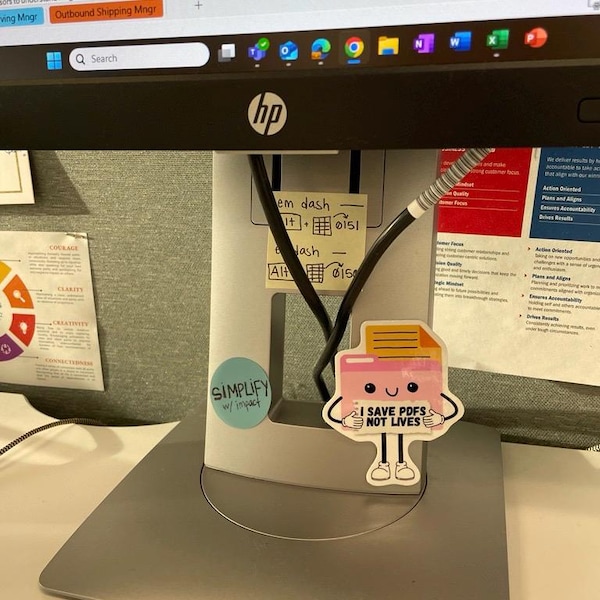 Funny Office Humor Sticker I Save Pdfs Not Lives Quote Work Sticker ...