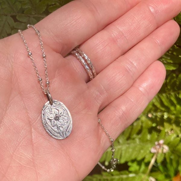 Datura Moonflower Necklace- Sterling Silver Handmade Metalsmith Jewelry ...