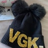 Las Vegas Golden Knights Hat VGK Black Gold Pom Beanie Custom SWAROVSKI ...