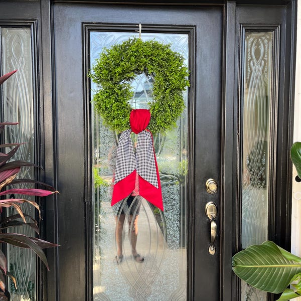 Houndstooth Wreath Sash for Football Fan Front Door Decor (SET OF 2) 1 ...