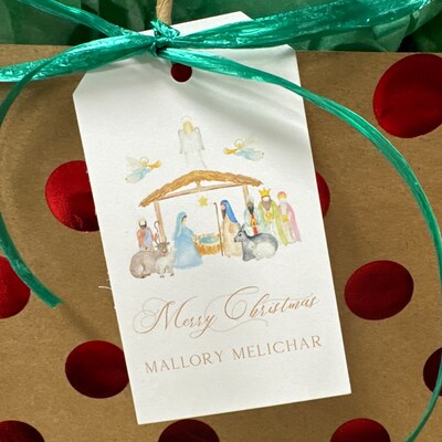 Personalized Watercolor Christmas Calling Card or Sticker Nutcracker ...