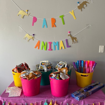 Party Animal Birthday Party Animal Backdrop Party Animal Mini Hats ...