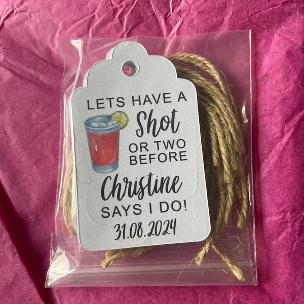 Personalised Alcohol Tags Wedding Favour Gift Tag to Fit Miniature ...