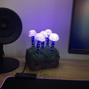 Pink Mushroom Lamp USB Trippy Lights Psychedelic Lamp Table | Etsy
