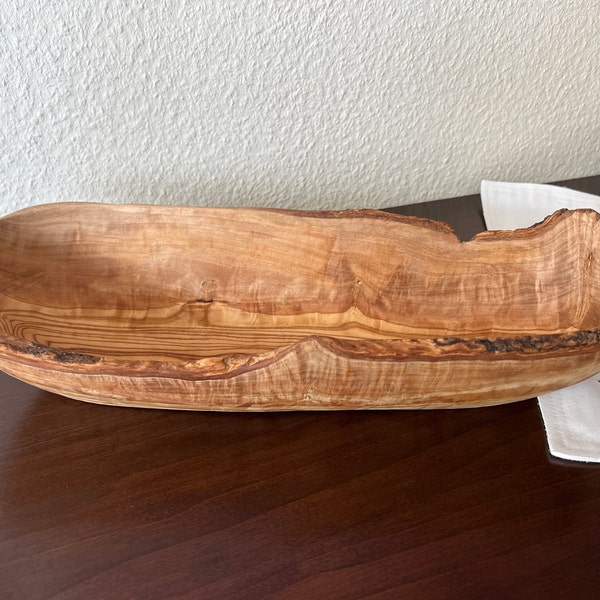 Wooden Bowls Olive Wood, Live Edge Long Bowls, Long Wood Bowl, Wooden ...