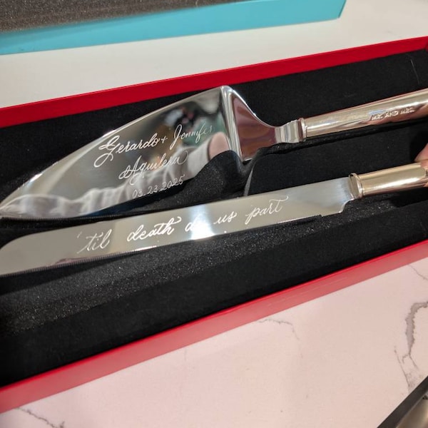 Personalized Cake Knife and Server Set | ENGRAVING ONLY | Engraved ...