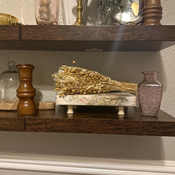 French Country Riser, Hand Designed Book Riser, Blue, Pink Shabby Chic ...