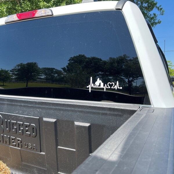 Barrel Racing Decal | Barrel Racing Rodeo Horse Heartbeat Decal Sticker ...