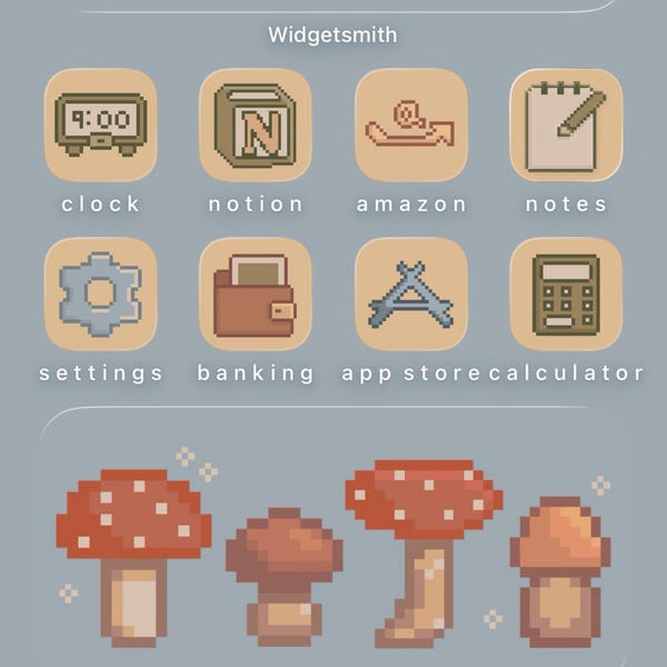 Cottagecore Pixel | Cute Aesthetic Ios App Icons, Kawaii Pixel ...