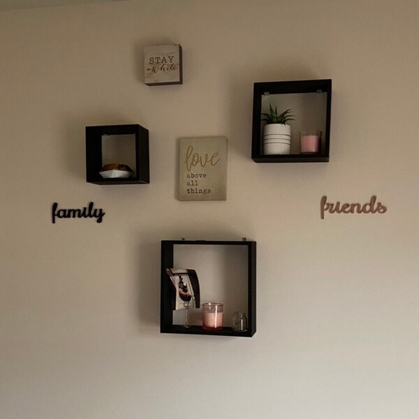 Wooden Wall Decor Word family, Family Sign, Wooden Sign, Wall Hanging ...