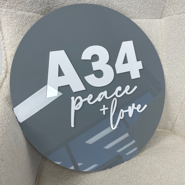 Round Acrylic Name Sign, 12" to 32" - Custom Circle 3d Modern, Business ...