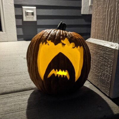 Printable Pumpkin Stencil for Carving JAWS Shark and Swimmer Silhouette ...