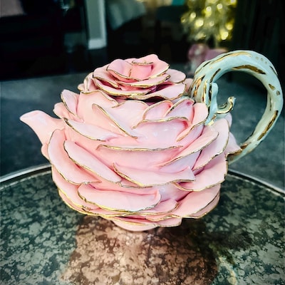 Porcelain Teapot Inspired by the Rose Flower. Modeled and Decorated ...