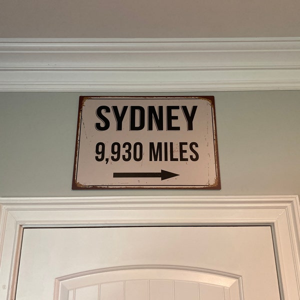 PERSONALIZED CITY SIGN, Distance City Sign, Miles Signs, Any City Sign ...