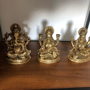 Lord Ganesha Statue Brass Ganesha With Stonework on Singhasan | Etsy