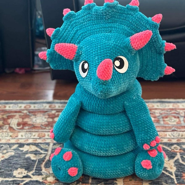 Dino Stacking Toy Crochet Pattern PDF, Amigurumi Triceratops Nursery ...