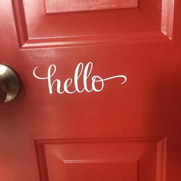 Hello Door Decal Front Door Greeting, Hello Sticker, Welcome to Our ...