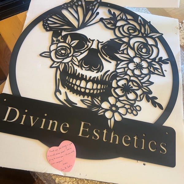 Personalized Sugar Skull Metal Sign,custom Skull Wall Art for Room ...