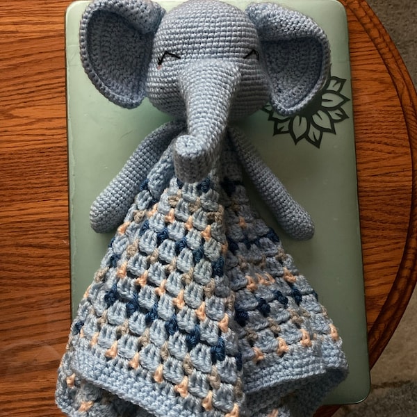 Elephant Crochet Lovey Blanket | Edward Elephant Lovey | Crochet ...