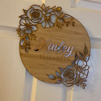 Personalised Floral Name Sign Custom Name Plaque Nursery / - Etsy