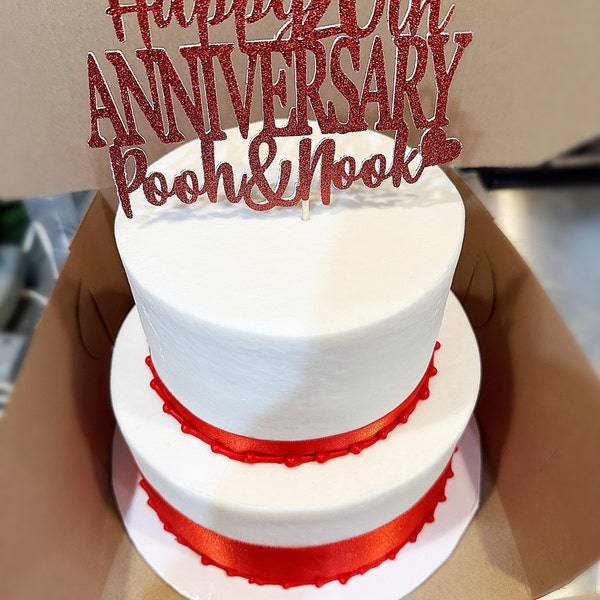 Custom Happy Anniversary Cake Topper, 25th Wedding Anniversary ...