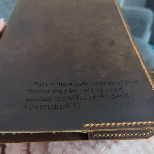 Personalized Leather Cover for Bible KJV , Custom Leather Holy Bible ...