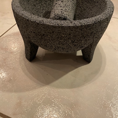 Made in Mexico Small Volcanic Rock Molcajete . Mortar and Pestle Salsa ...