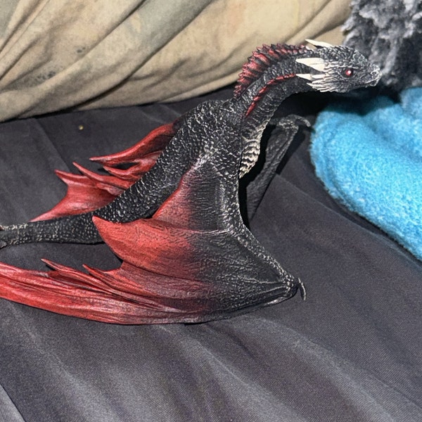 Realistic Baby Dragon Replica - Fire Red and Black - IN STOCK and Ready ...