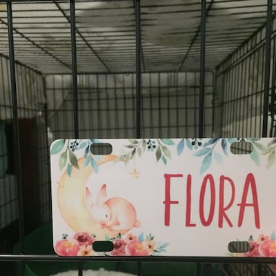 Personalized Floral Rabbit Hutch Sign / Rabbit Mom Gift / Cage ...