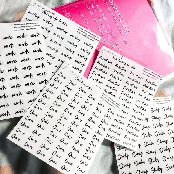 HANDWRITTEN Clear or Matte Word Planner Stickers , Transparent ...