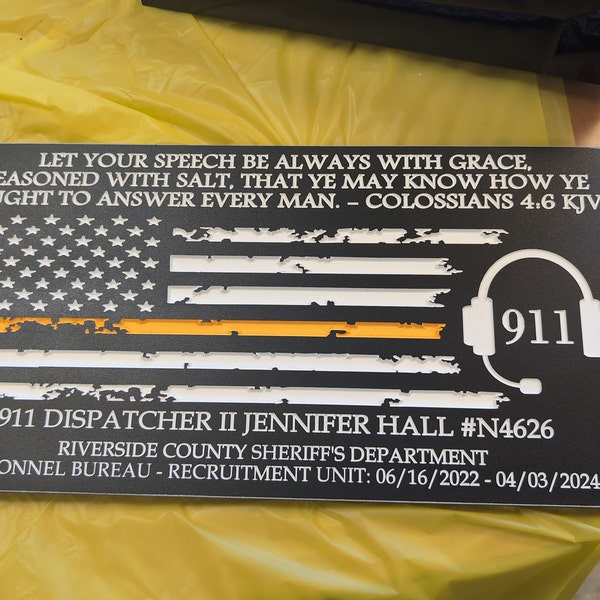 Personalized 911 Dispatcher Firefighter Gift Christmas Custom Sign ...