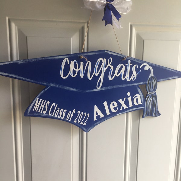 Graduation Banner, Class of '22 Photo Prop, 2022 Grad Cap Door Hanger ...