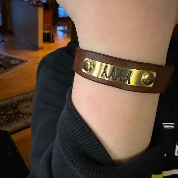 Led Zeppelin Fans Gift, Leather Bracelet, Handmade Leather Cuff-brown ...
