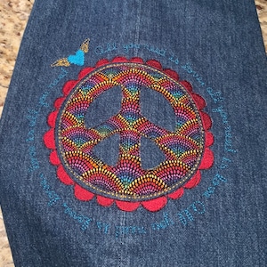 APPLIQUÉ Peace-signs With Text 5 Appliqué Machine Embroidery Designs ...