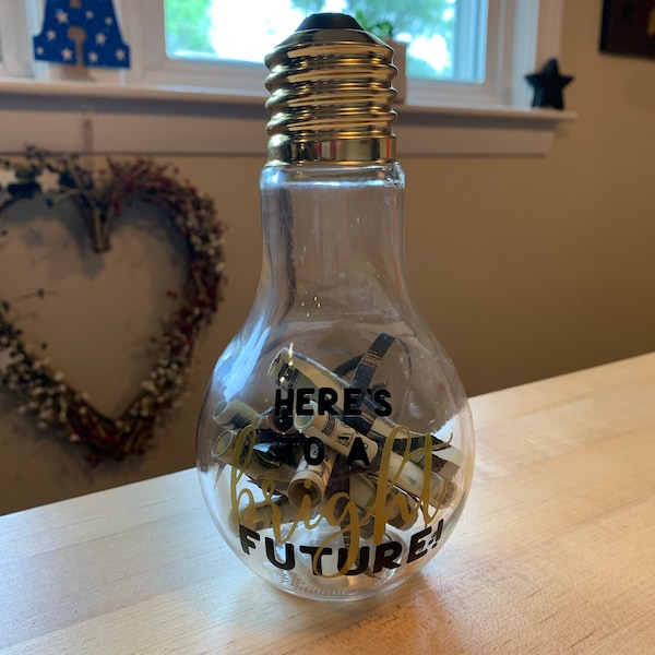 Here's to a Bright Future - Light Bulb - Gift - Graduation Gift ...