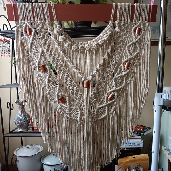 DIY LAYERED MACRAME Wall Hanging Pattern, Macrame Photo Tutorial, Learn ...