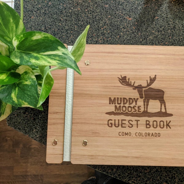 Custom Engraved Guest Book for Vacation House- Lodge, Cabin, Mountain ...