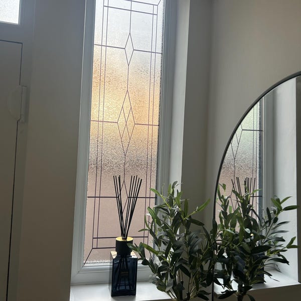 Customized Size Square Stained Glass Window Film Privacy Frosted Static ...